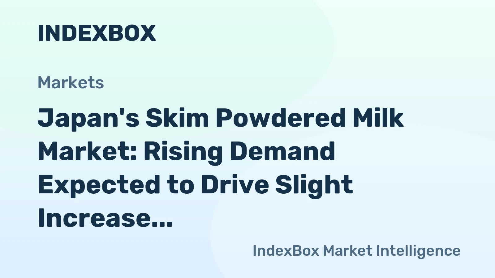 Japan's Skim Powdered Milk Market: Rising Demand Expected to Drive Slight Increase in Volume and Value by 2035