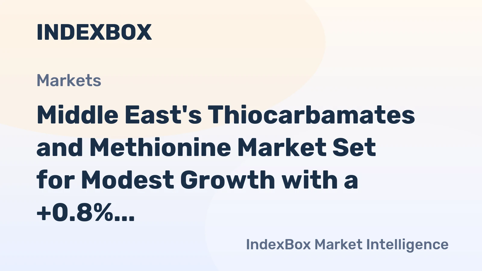 Middle East's Thiocarbamates and Methionine Market Set for Modest Growth with a +0.8% CAGR in Value
