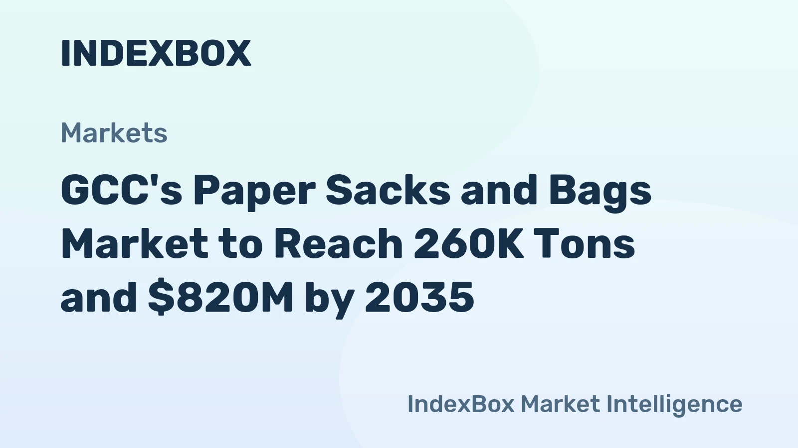 GCC's Paper Sacks and Bags Market to Reach 260K Tons and $820M by 2035