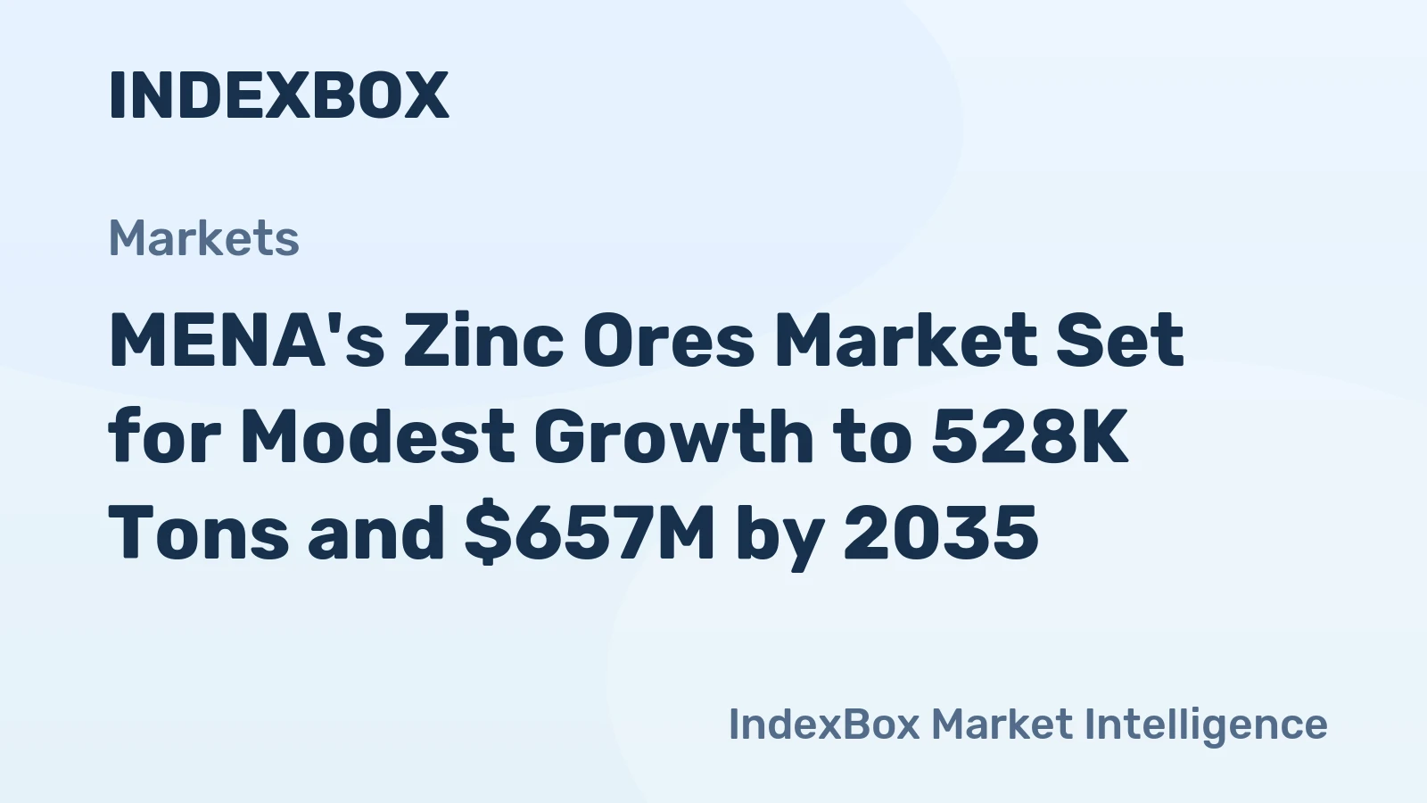 MENA's Zinc Ores Market Set for Modest Growth to 528K Tons and $657M by 2035