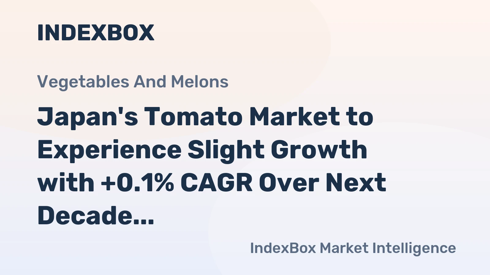 Japan's Tomato Market to Experience Slight Growth with +0.1% CAGR Over Next Decade