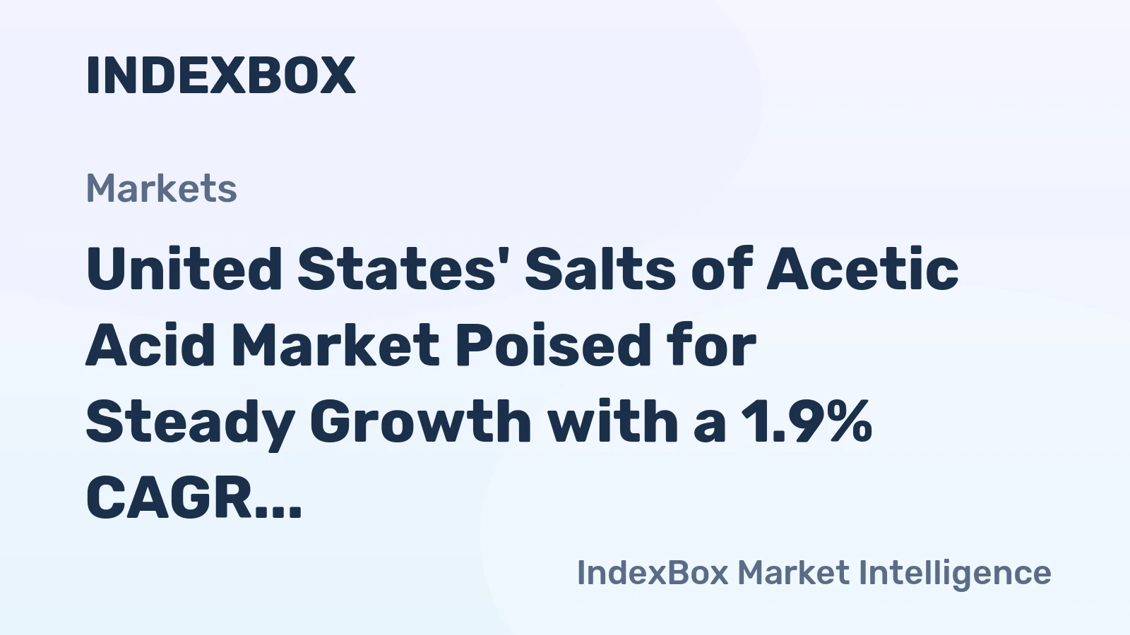 United States' Salts of Acetic Acid Market Poised for Steady Growth with a 1.9% CAGR