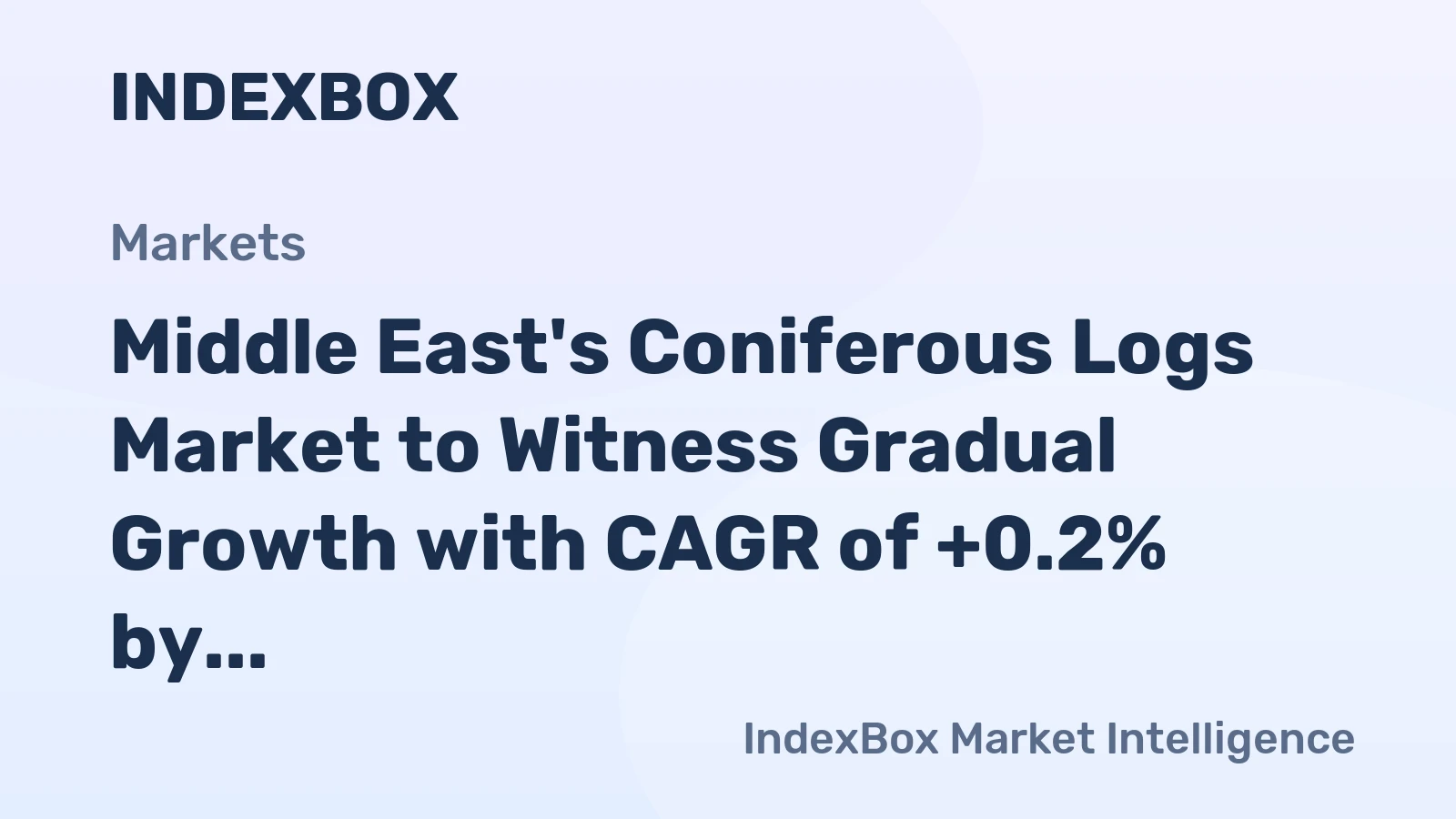 Middle East's Coniferous Logs Market to Witness Gradual Growth with CAGR of +0.2% by 2035