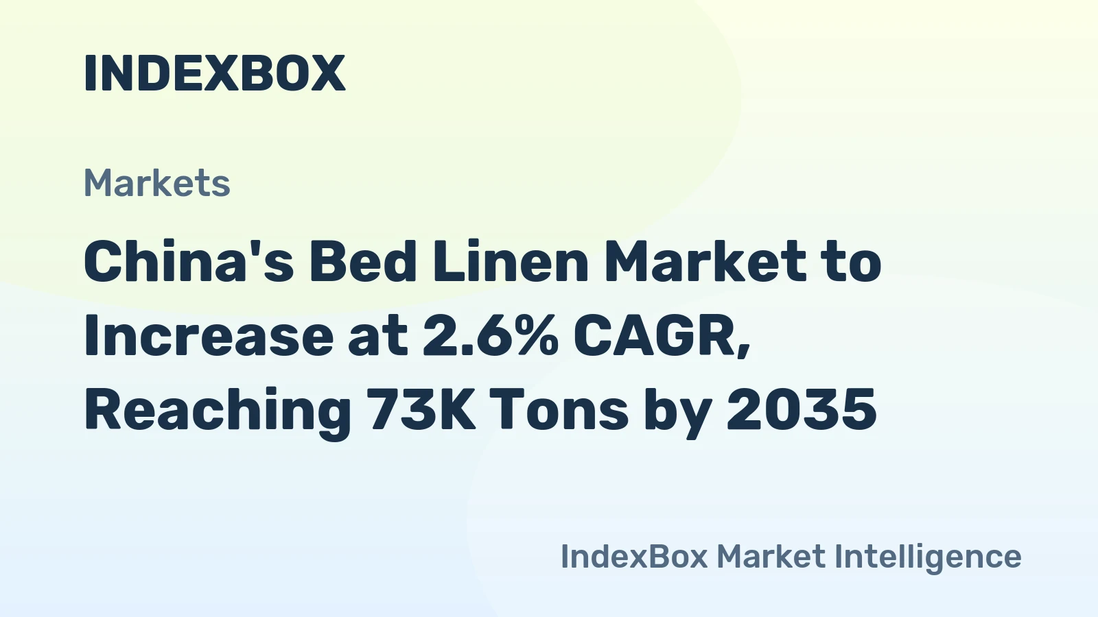 China's Bed Linen Market to Increase at 2.6% CAGR, Reaching 73K Tons by 2035