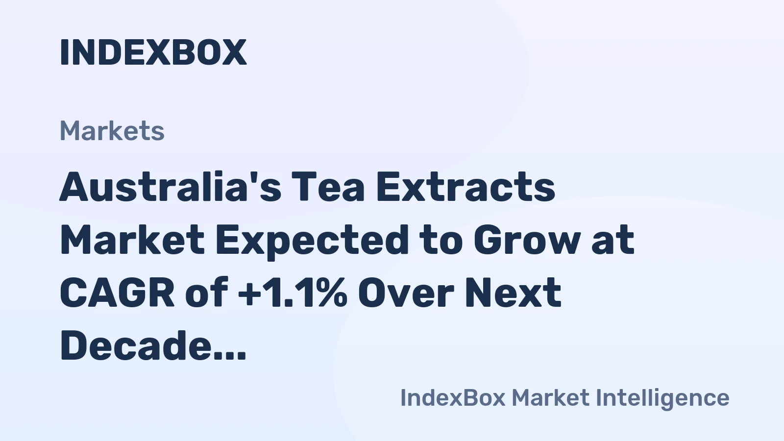 Australia's Tea Extracts Market Expected to Grow at CAGR of +1.1% Over Next Decade, Reaching $98M by 2035
