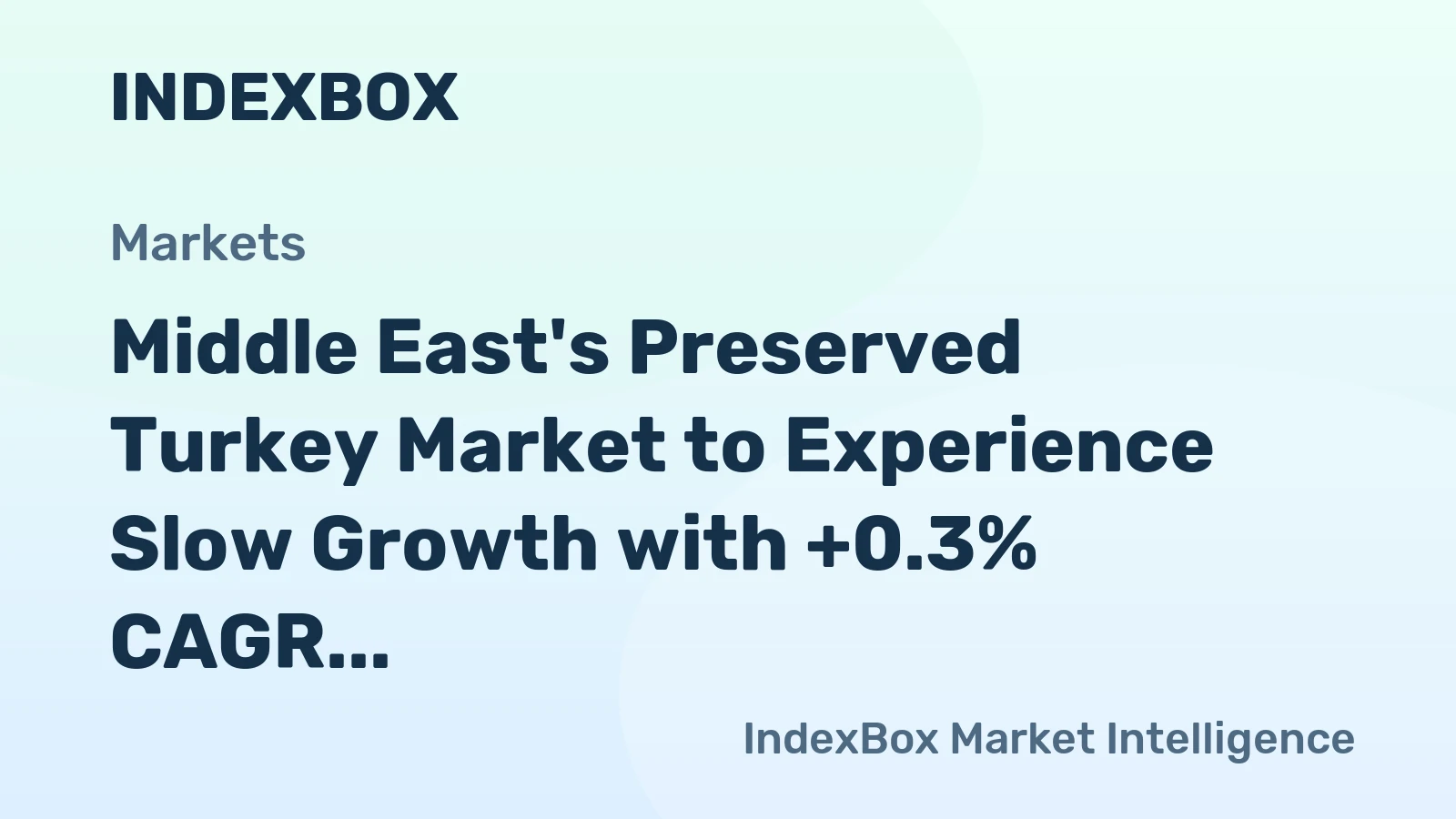 Middle East's Preserved Turkey Market to Experience Slow Growth with +0.3% CAGR over Next Decade