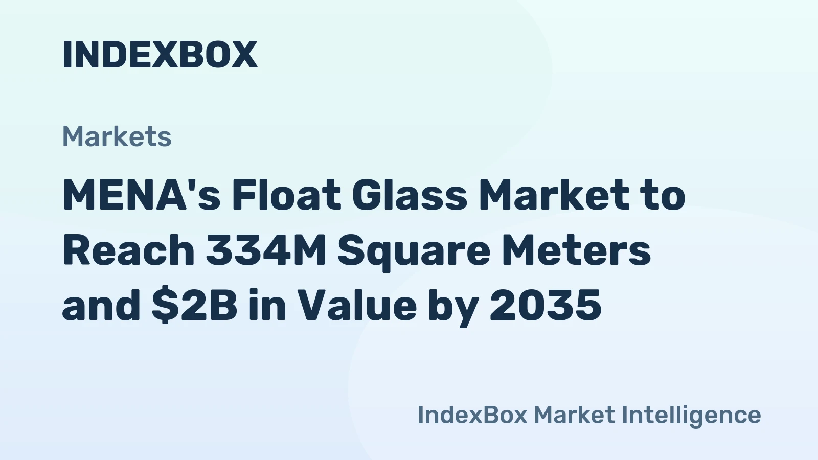 MENA's Float Glass Market to Reach 334M Square Meters and $2B in Value by 2035