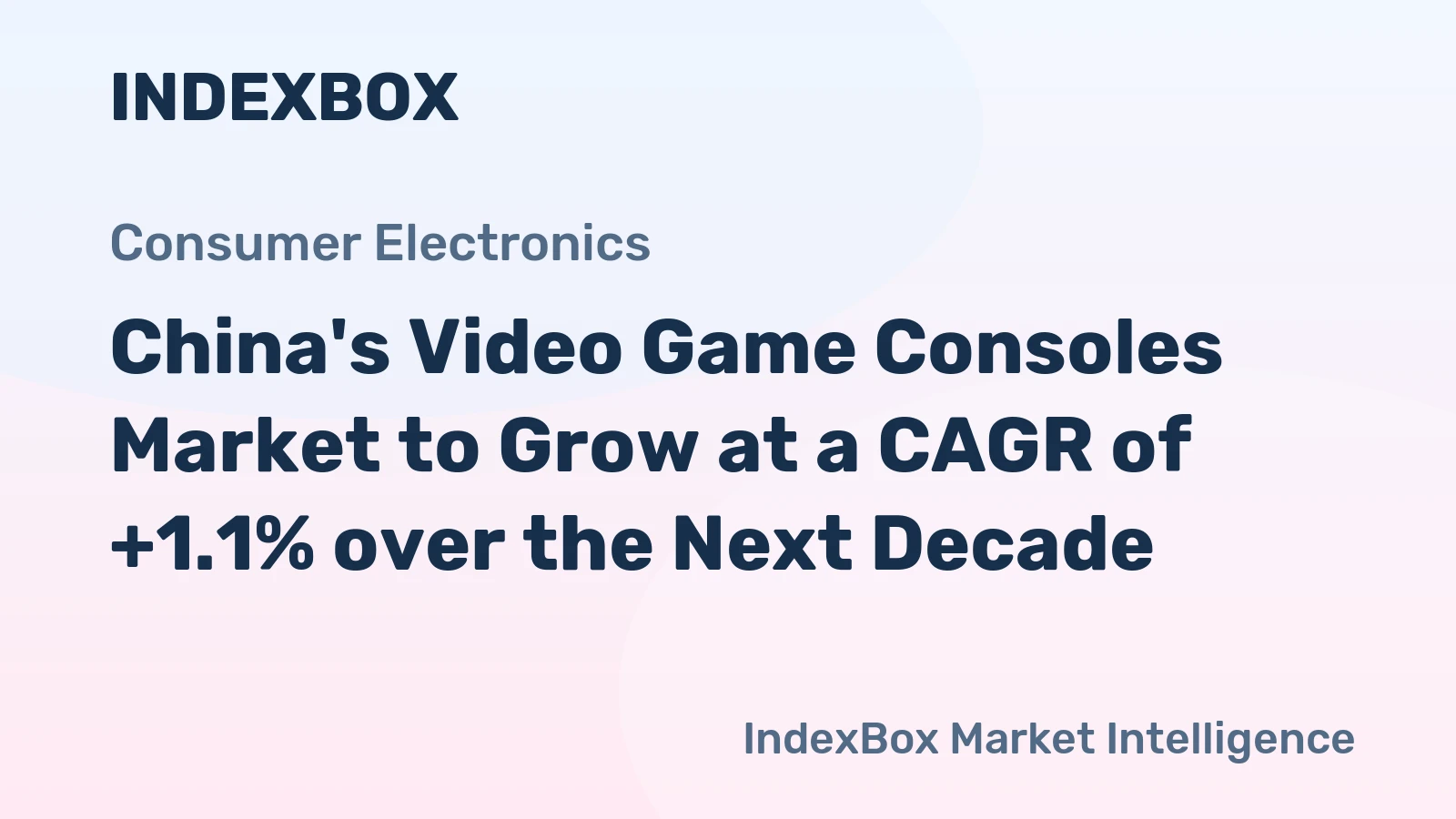 China's Video Game Consoles Market to Grow at a CAGR of +1.1% over the Next Decade