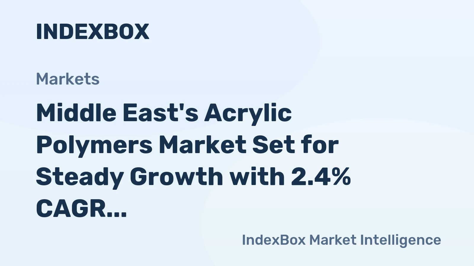 Middle East's Acrylic Polymers Market Set for Steady Growth with 2.4% CAGR in Value Through 2035