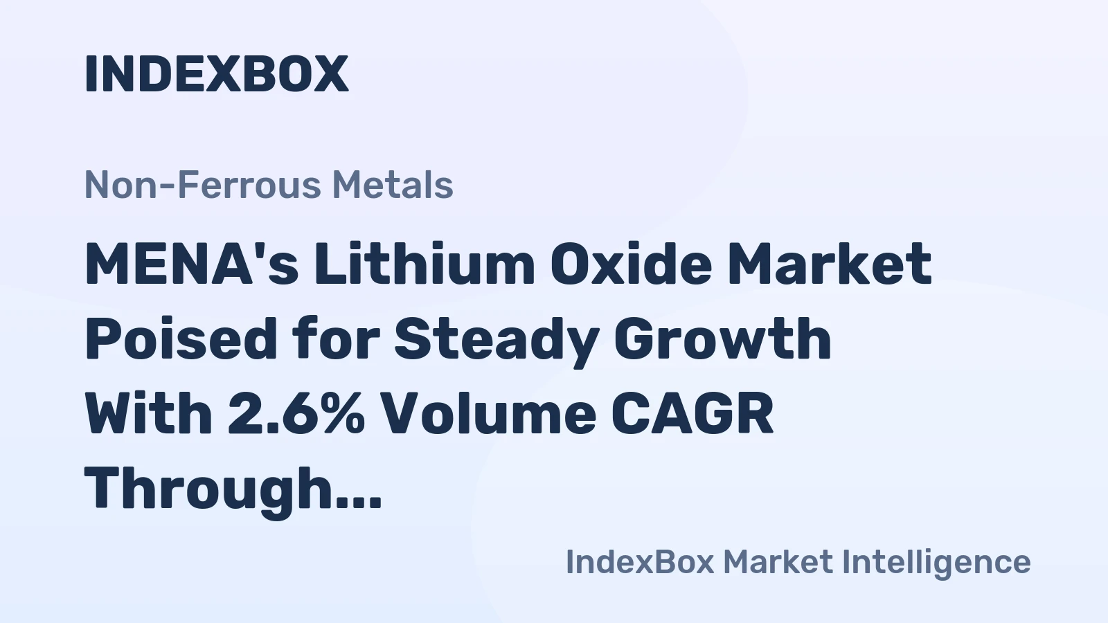 MENA's Lithium Oxide Market Poised for Steady Growth With 2.6% Volume CAGR Through 2035