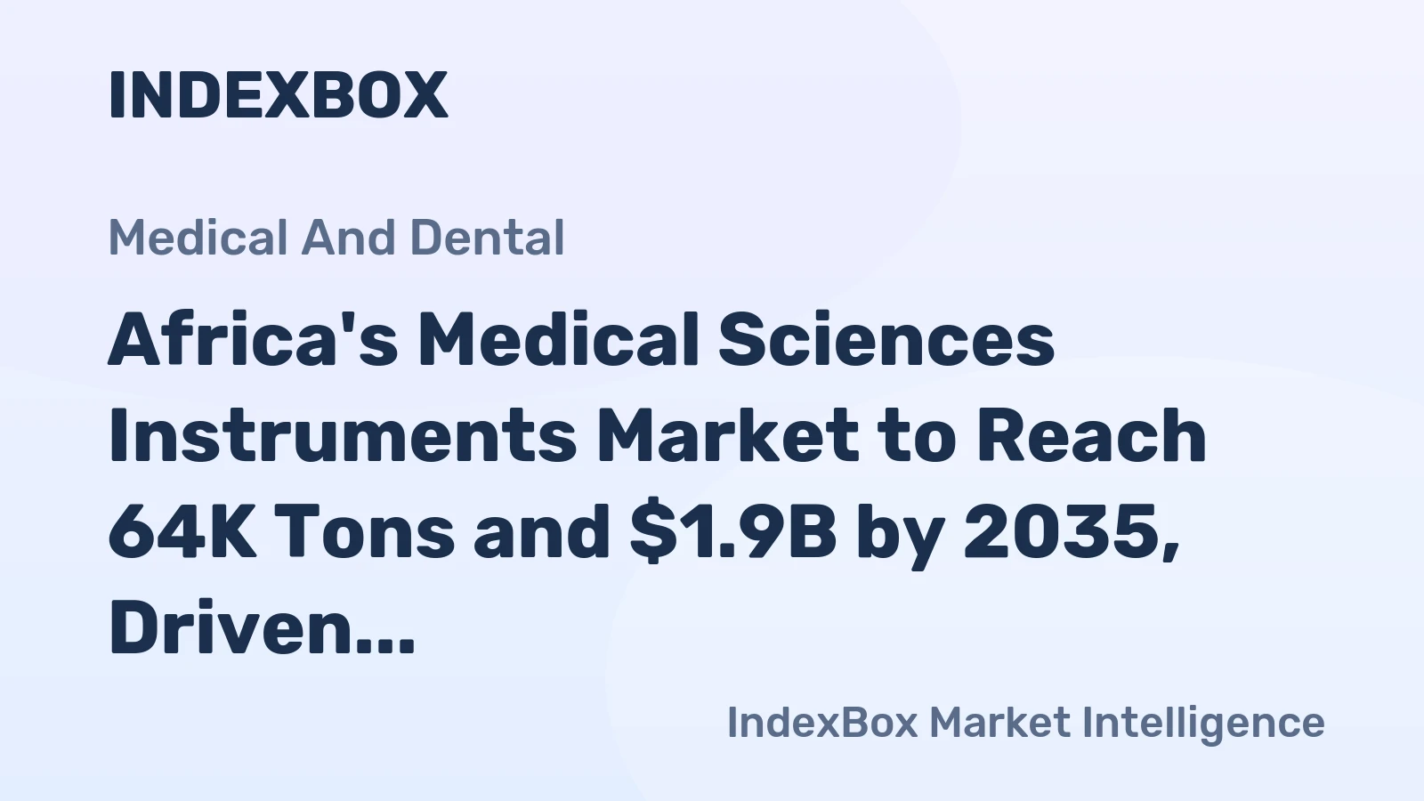 Africa's Medical Sciences Instruments Market to Reach 64K Tons and $1.9B by 2035, Driven by Increasing Demand