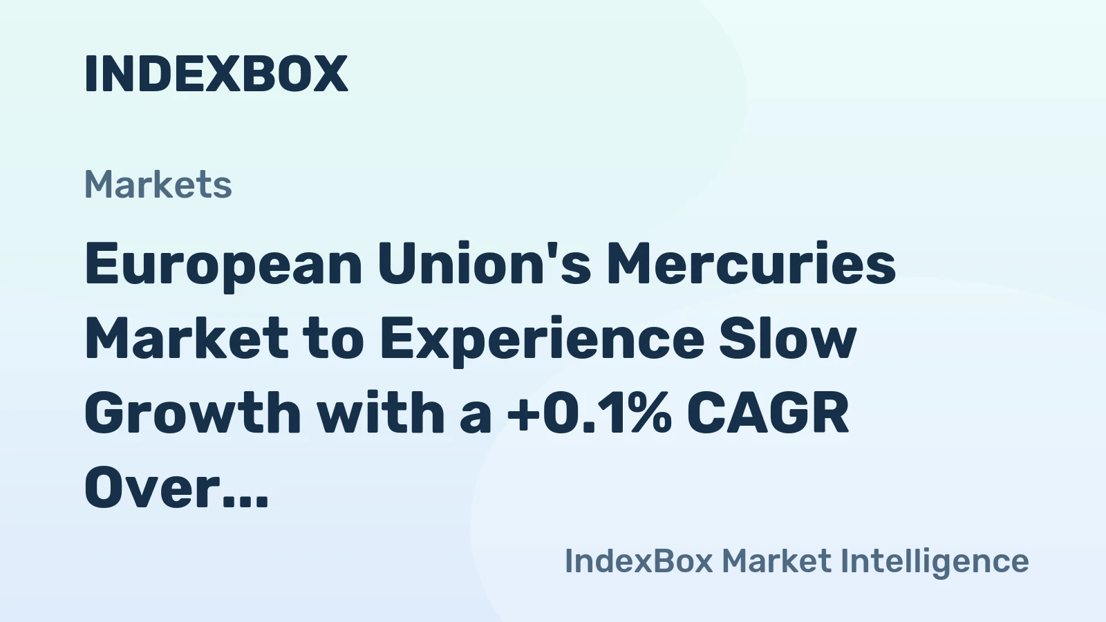 European Union's Mercuries Market to Experience Slow Growth with a +0.1% CAGR Over the Next Decade, Reaching $49M by 2035