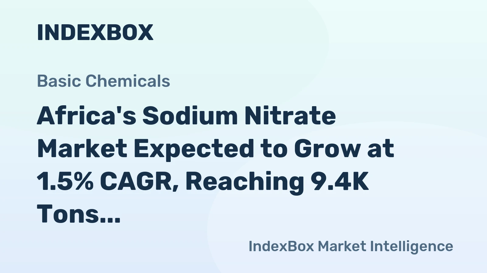 Africa's Sodium Nitrate Market Expected to Grow at 1.5% CAGR, Reaching 9.4K Tons by 2035