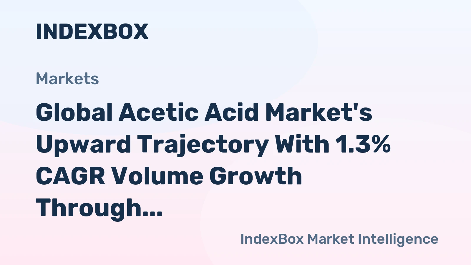 Global Acetic Acid Market's Upward Trajectory With 1.3% CAGR Volume Growth Through 2035