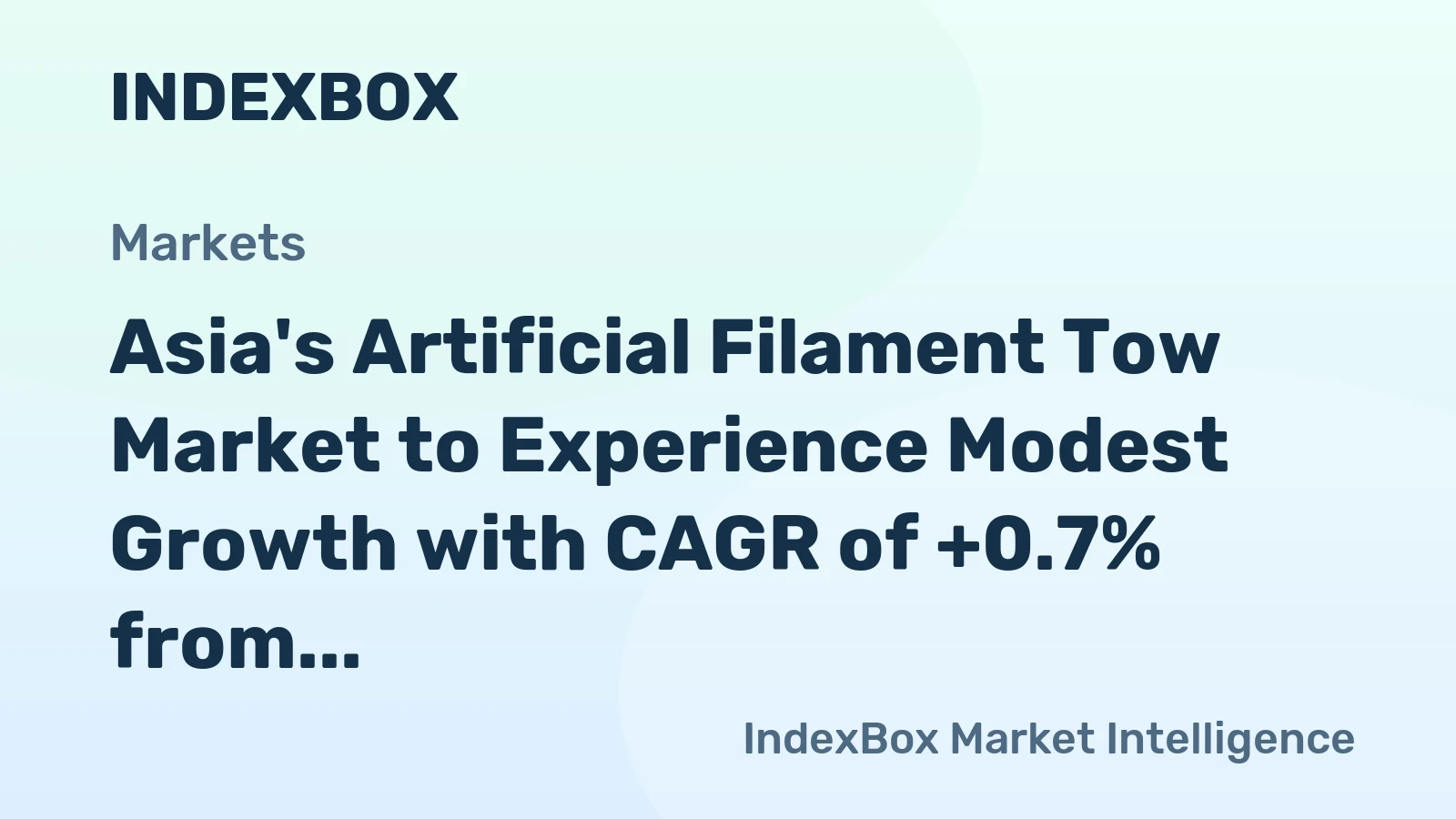 Asia's Artificial Filament Tow Market to Experience Modest Growth with CAGR of +0.7% from 2024 to 2035