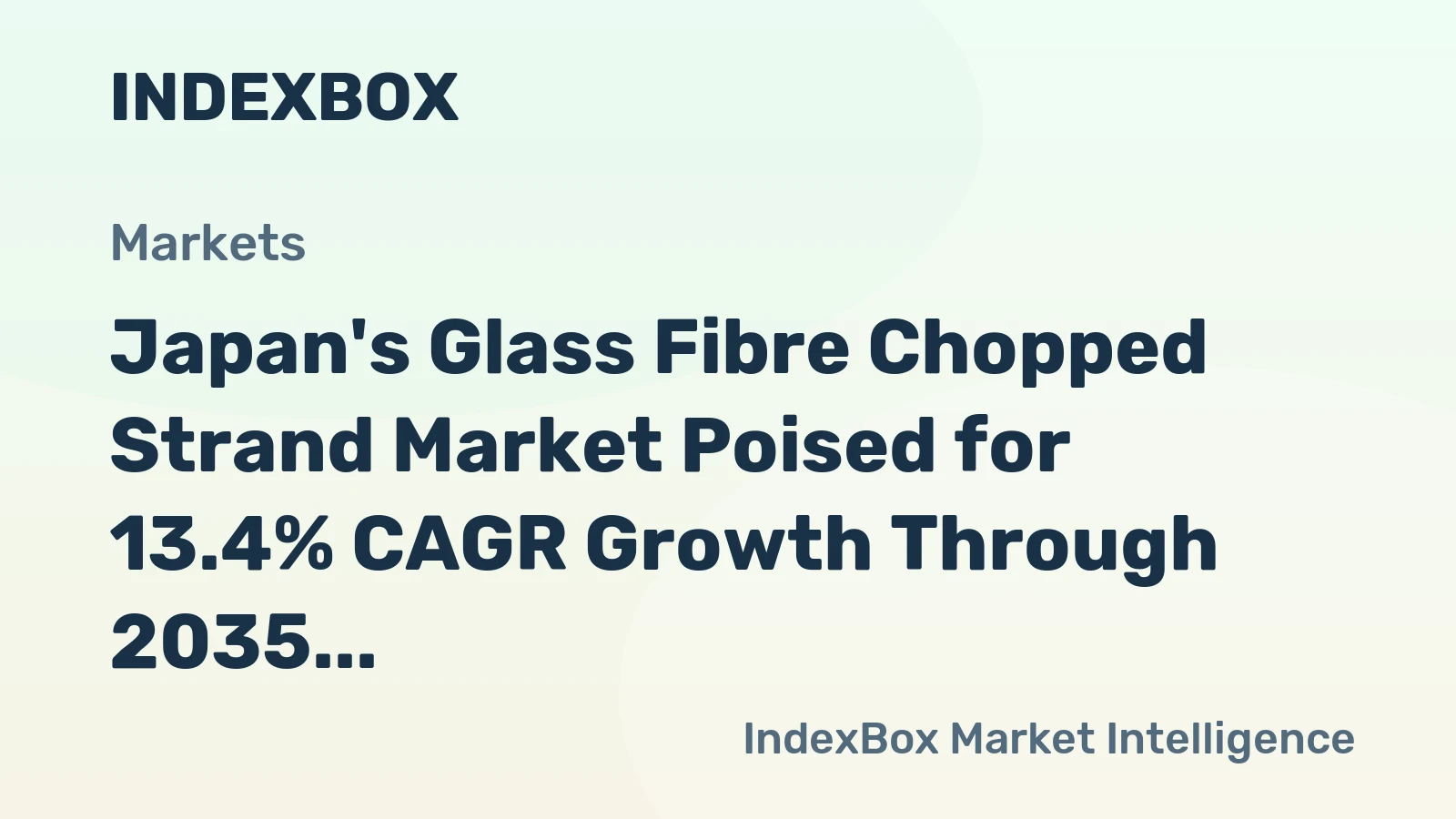 Japan's Glass Fibre Chopped Strand Market Poised for 13.4% CAGR Growth Through 2035