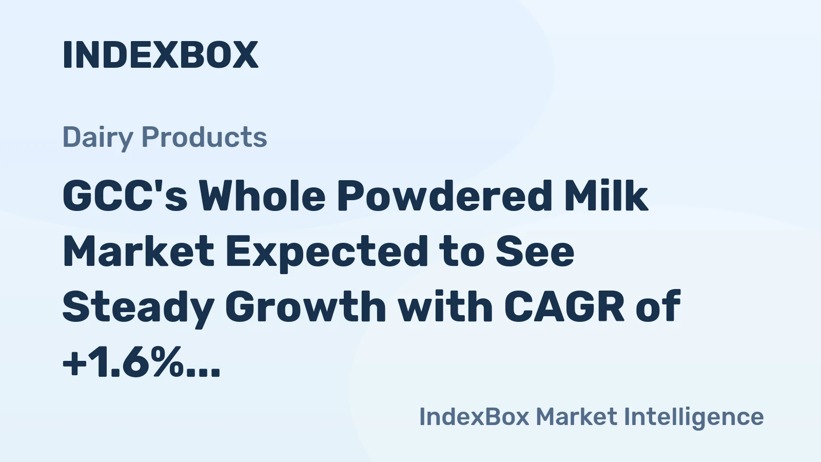 GCC's Whole Powdered Milk Market Expected to See Steady Growth with CAGR of +1.6% from 2024-2035