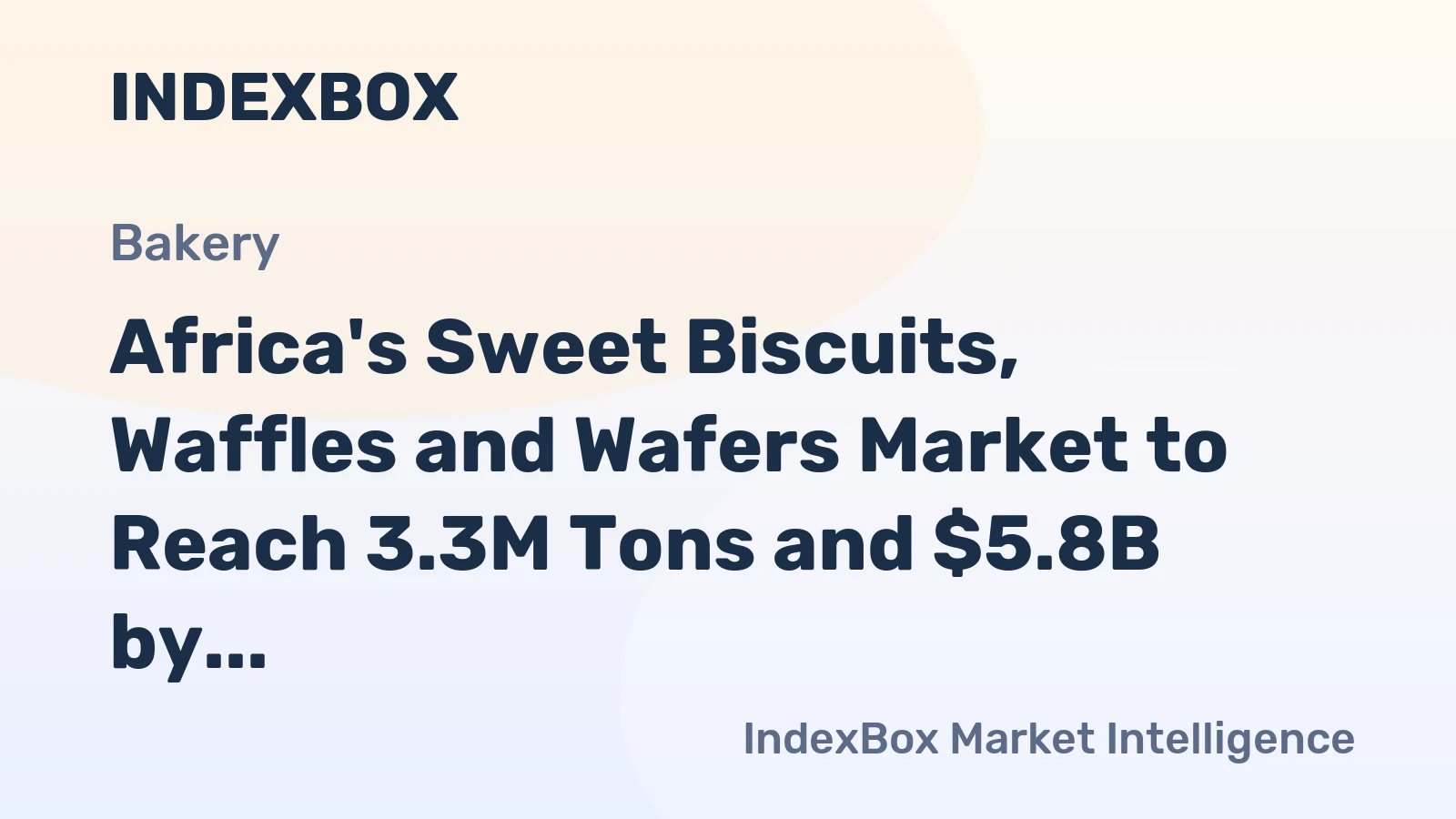 Africa's Sweet Biscuits, Waffles and Wafers Market to Reach 3.3M Tons and $5.8B by 2035