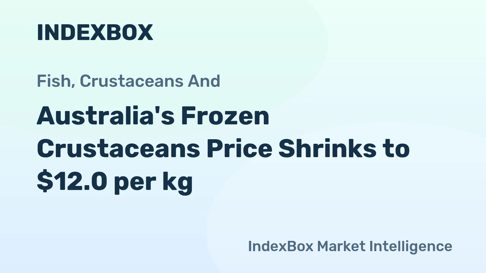 Australia's Frozen Crustaceans Price Shrinks to $12.0 per kg
