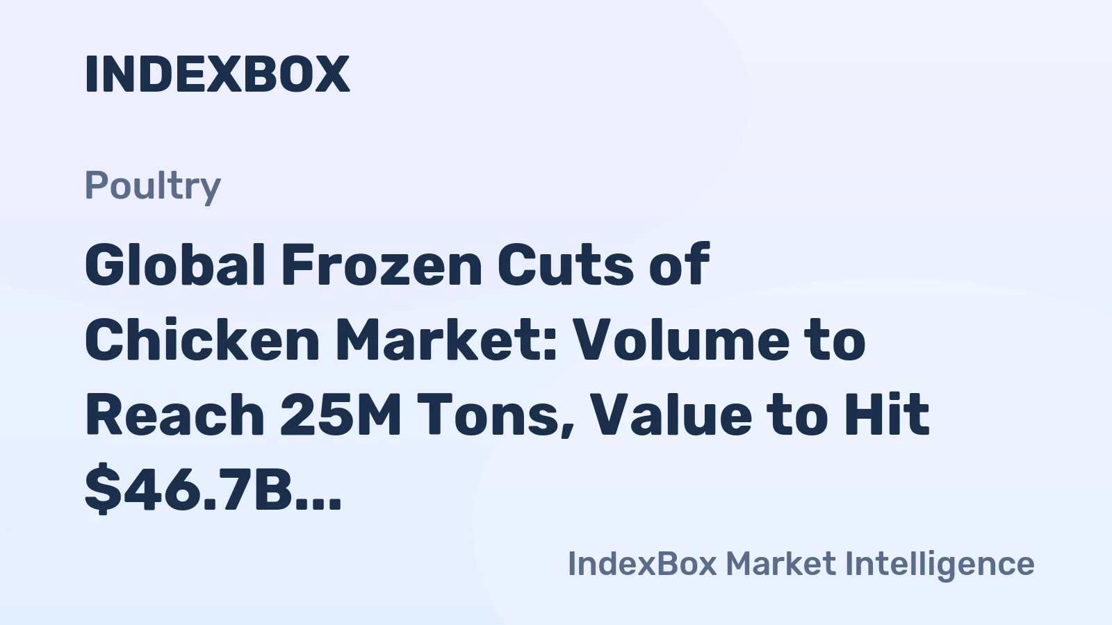 Global Frozen Cuts of Chicken Market: Volume to Reach 25M Tons, Value to Hit $46.7B by 2030