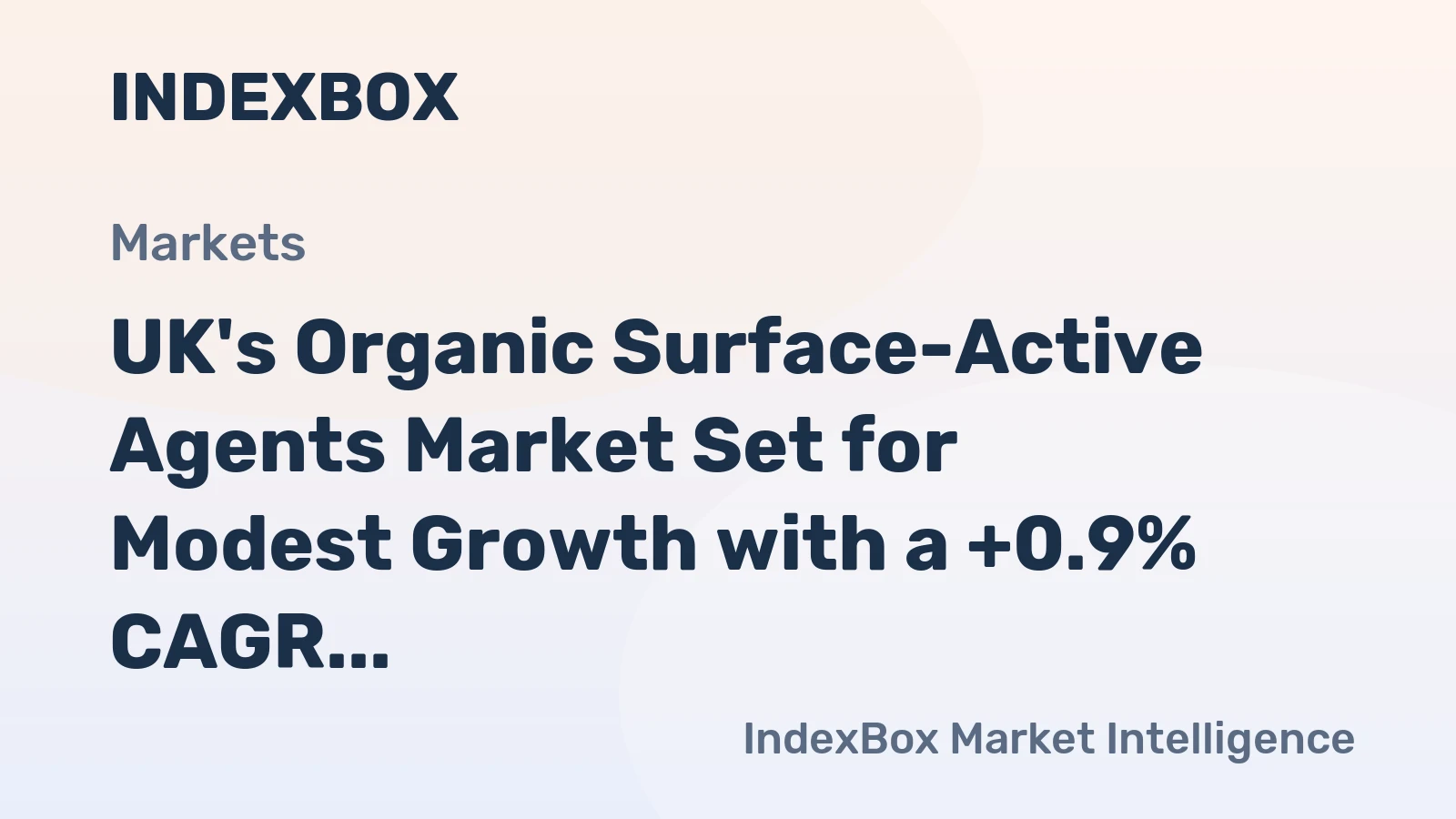 UK's Organic Surface-Active Agents Market Set for Modest Growth with a +0.9% CAGR in Value