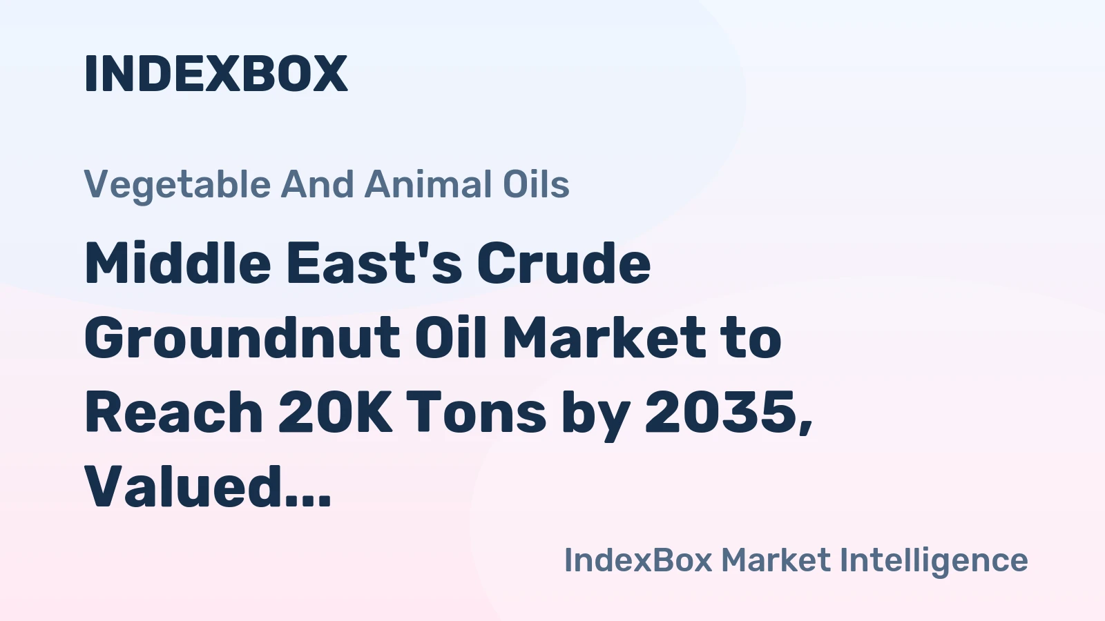 Middle East's Crude Groundnut Oil Market to Reach 20K Tons by 2035, Valued at $89M