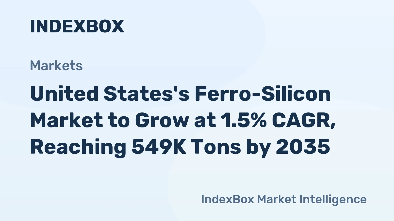 United States's Ferro-Silicon Market to Grow at 1.5% CAGR, Reaching 549K Tons by 2035
