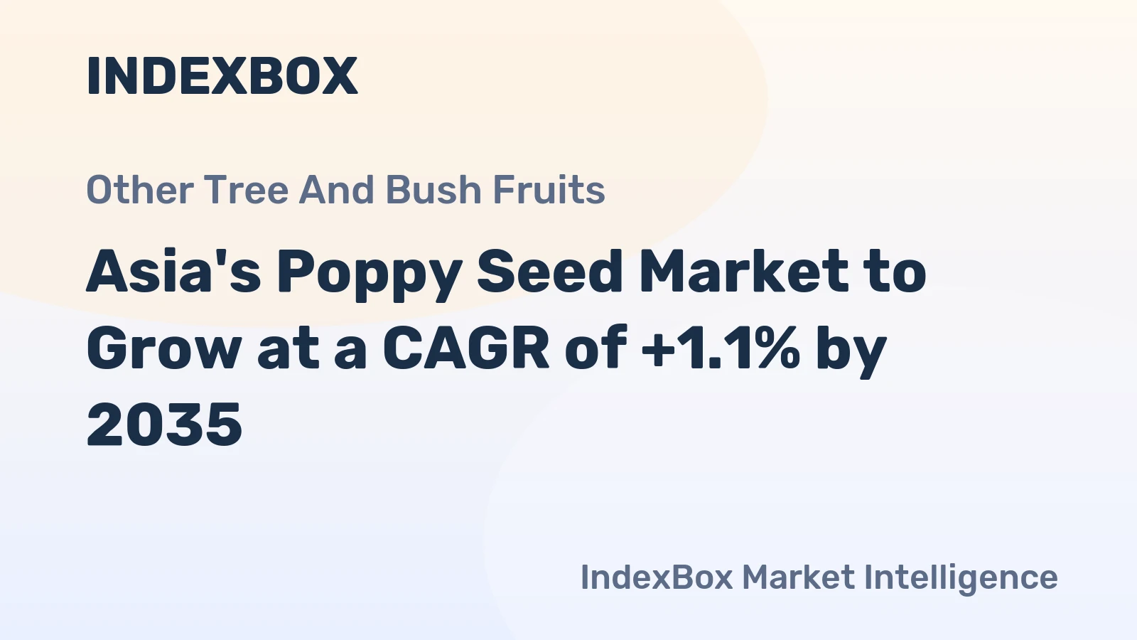 Asia's Poppy Seed Market to Grow at a CAGR of +1.1% by 2035