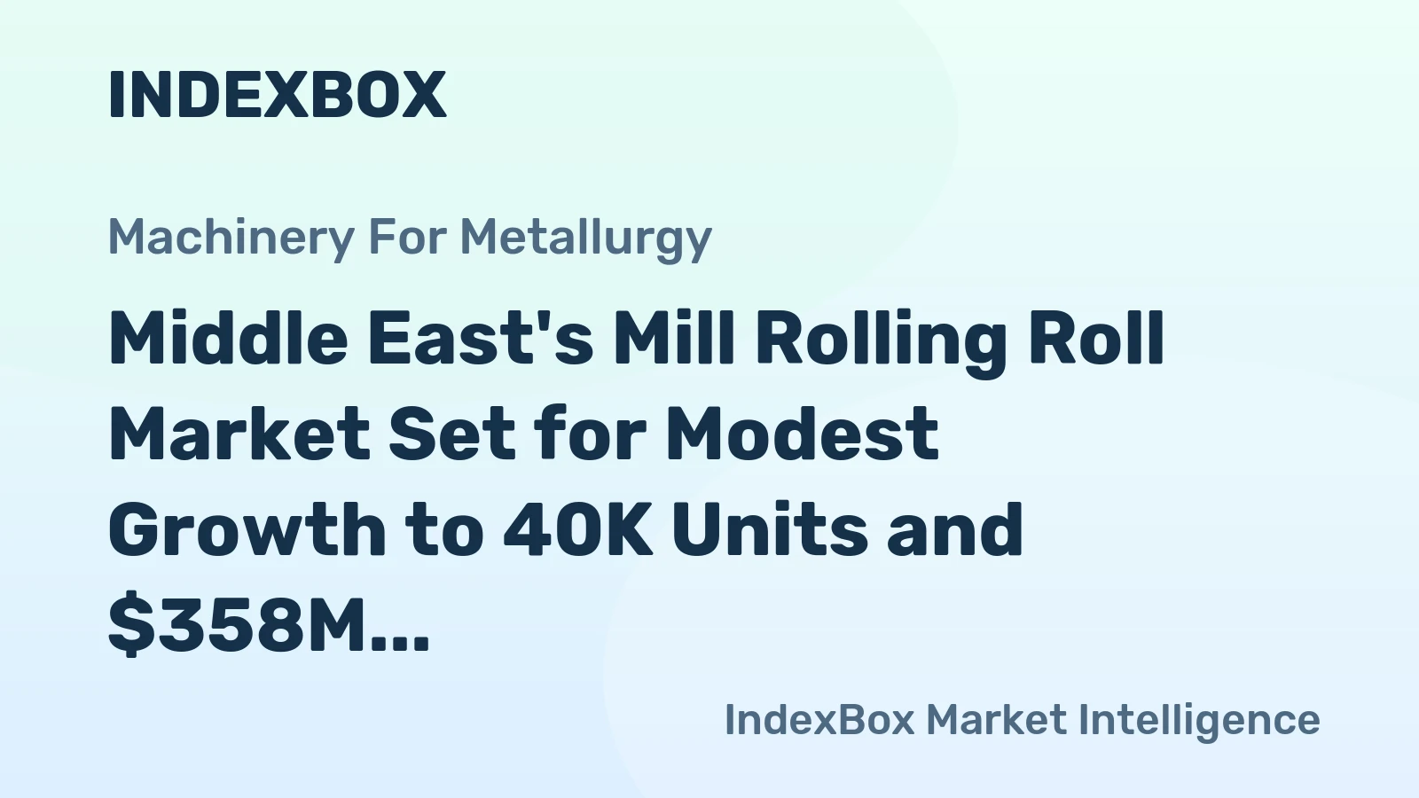 Middle East's Mill Rolling Roll Market Set for Modest Growth to 40K Units and $358M