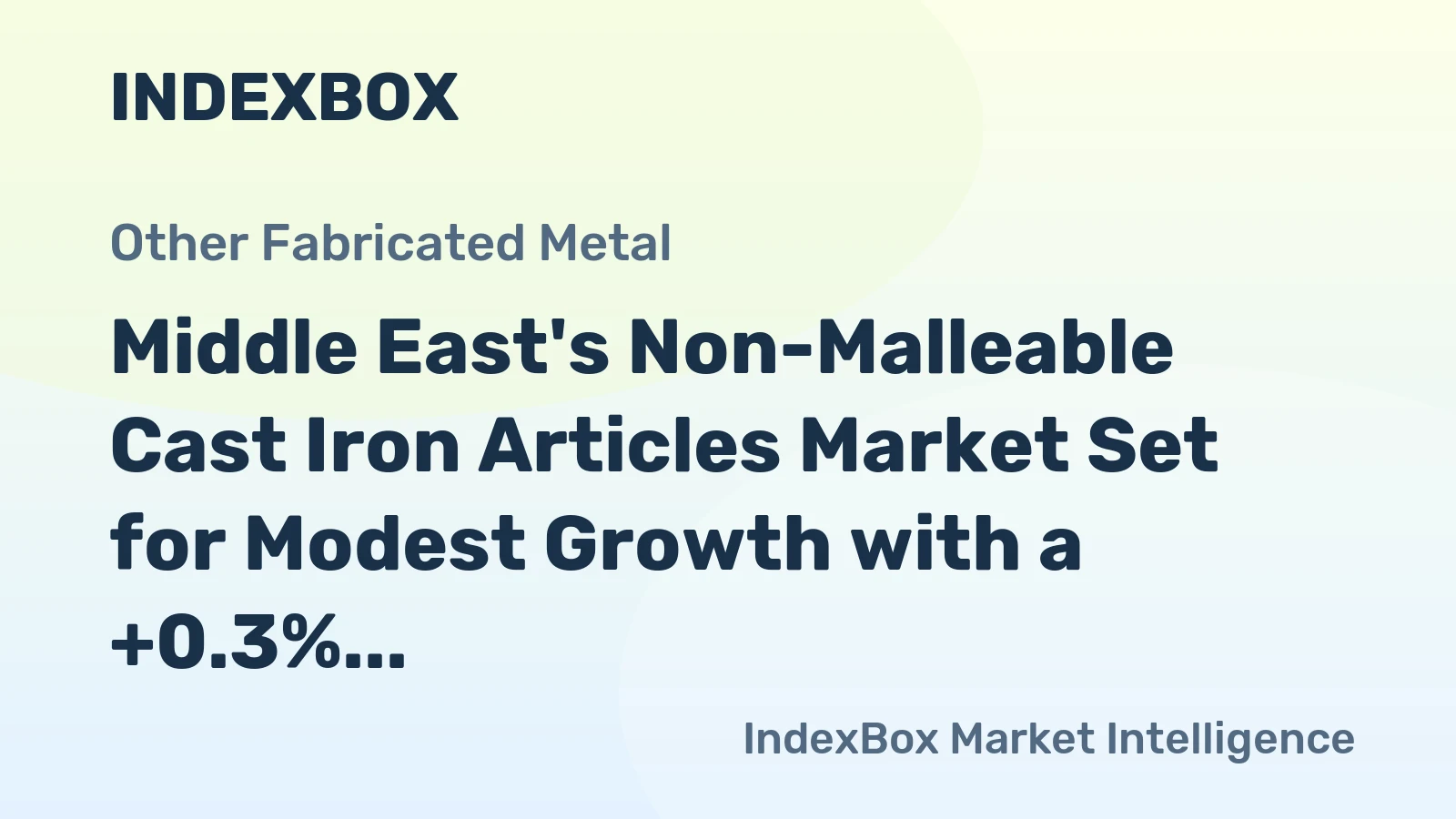 Middle East's Non-Malleable Cast Iron Articles Market Set for Modest Growth with a +0.3% Volume CAGR Through 2035