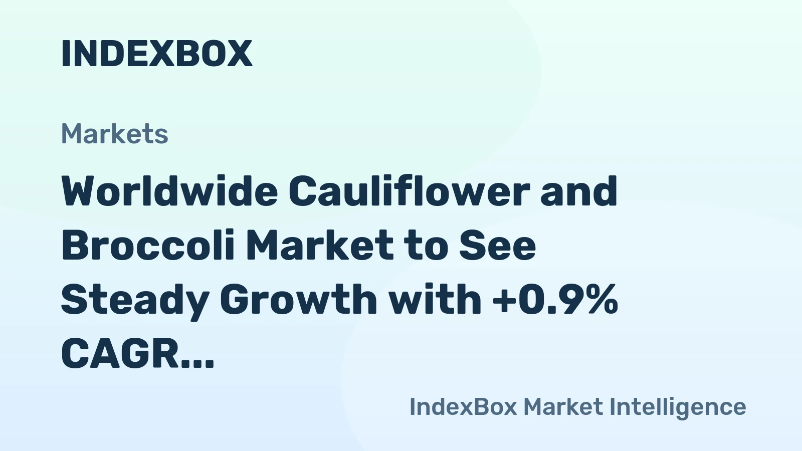 Worldwide Cauliflower and Broccoli Market to See Steady Growth with +0.9% CAGR Expected from 2024 to 2035