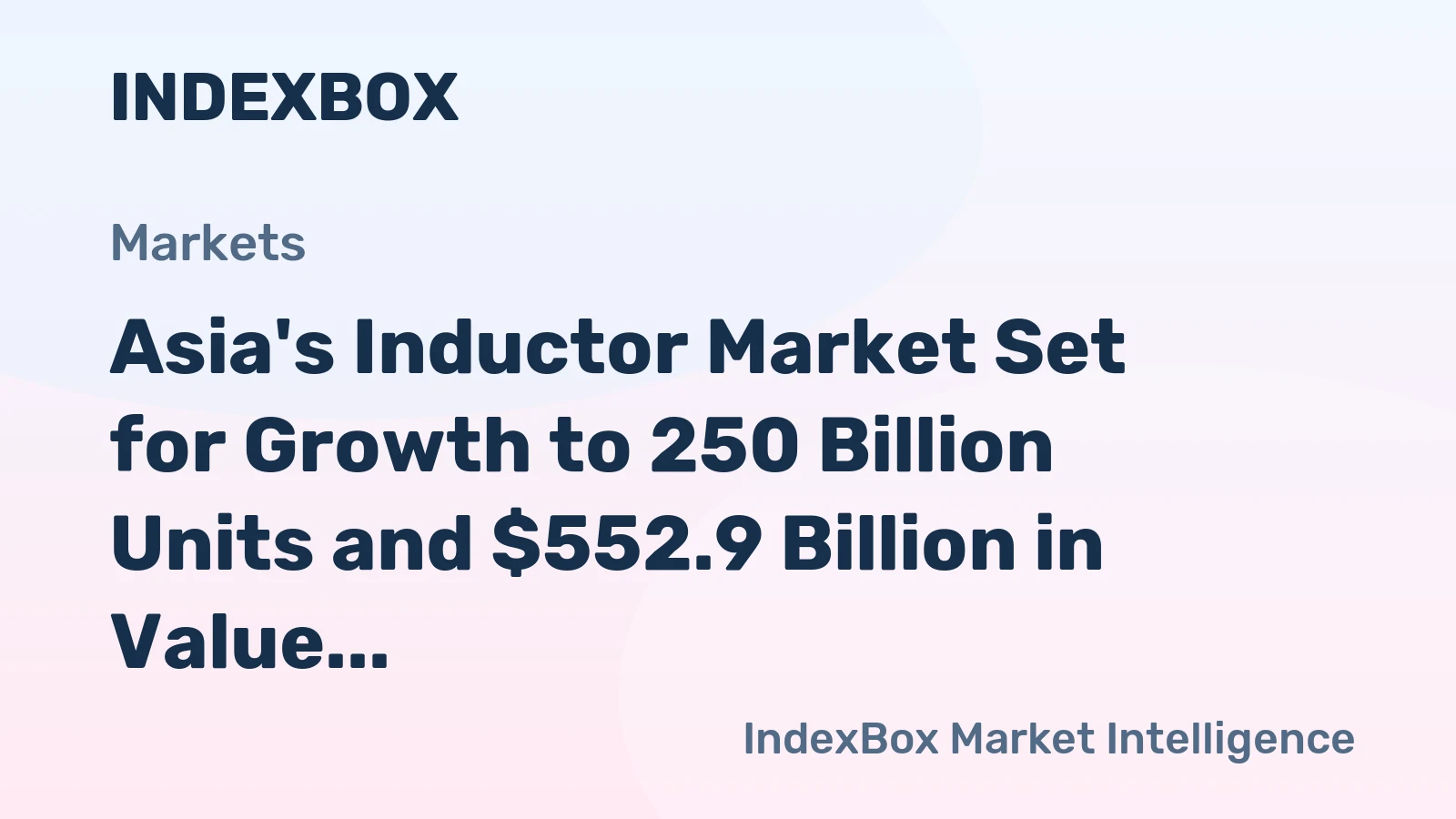 Asia's Inductor Market Set for Growth to 250 Billion Units and $552.9 Billion in Value