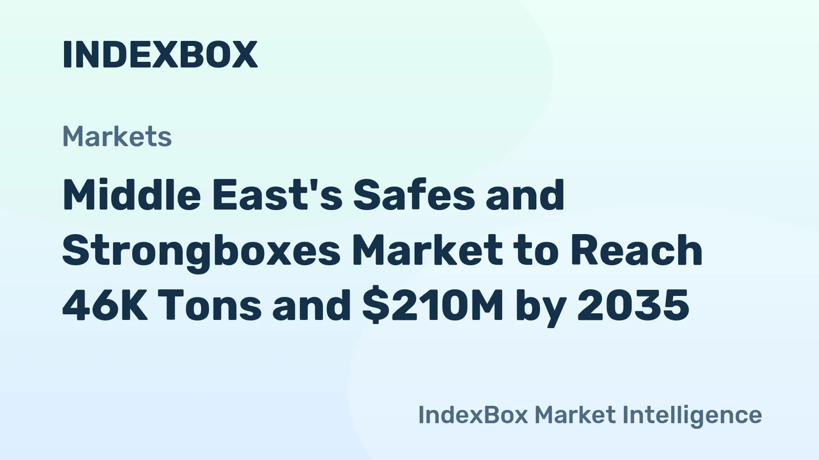 Middle East's Safes and Strongboxes Market to Reach 46K Tons and $210M by 2035