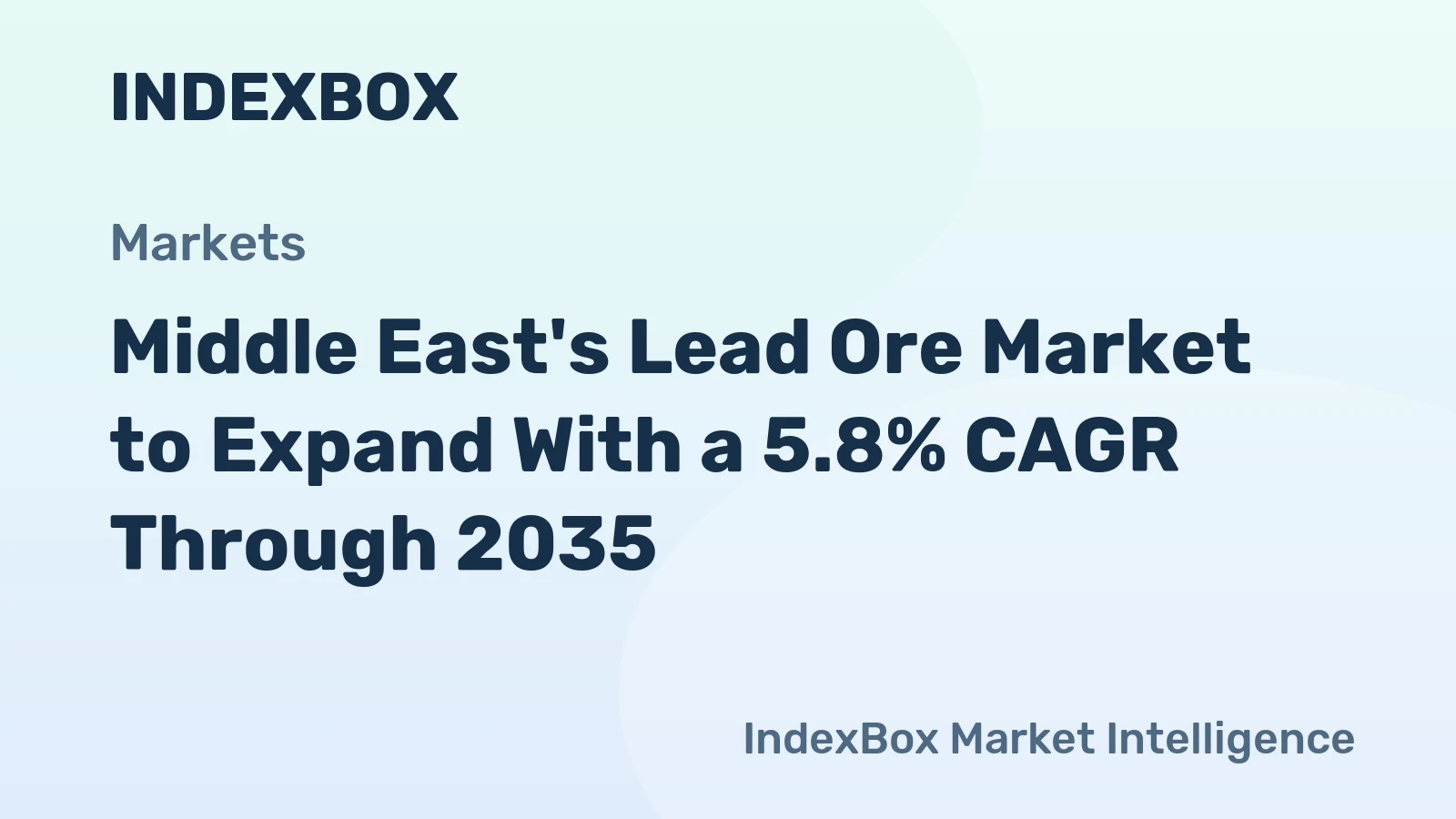 Middle East's Lead Ore Market to Expand With a 5.8% CAGR Through 2035