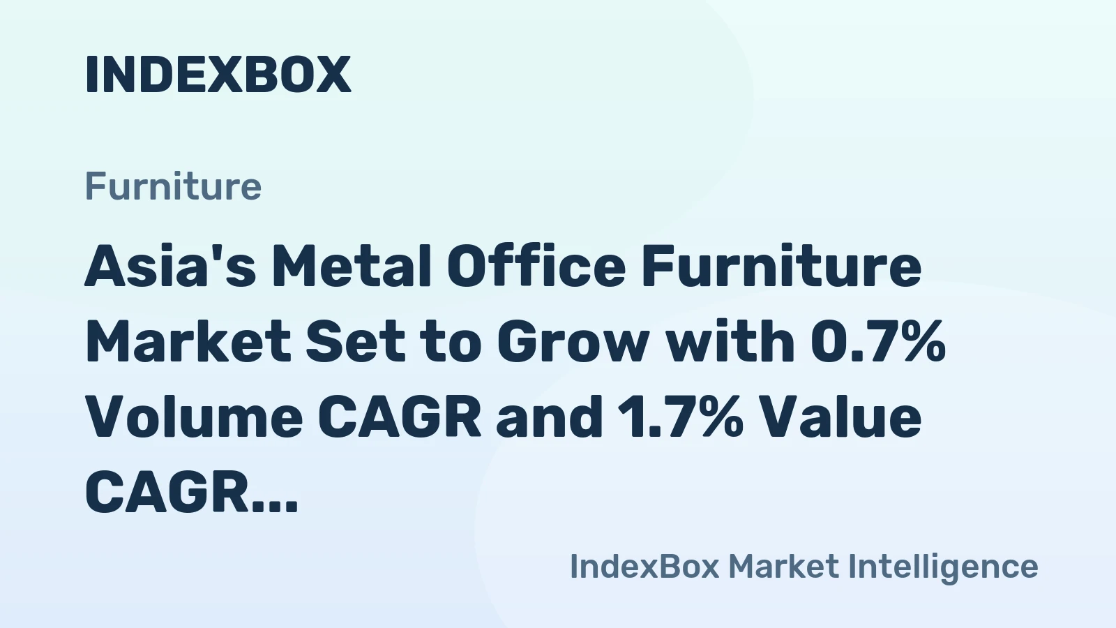 Asia's Metal Office Furniture Market Set to Grow with 0.7% Volume CAGR and 1.7% Value CAGR from 2024 to 2035, Reaching 3.8M Tons and $12.9B Respectively