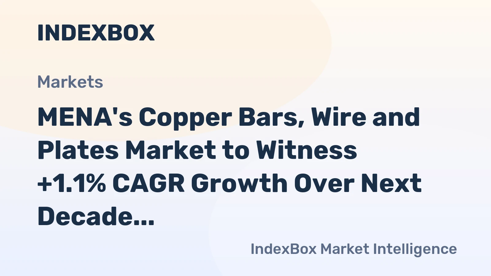 MENA's Copper Bars, Wire and Plates Market to Witness +1.1% CAGR Growth Over Next Decade, Reaching $35.8B by 2035