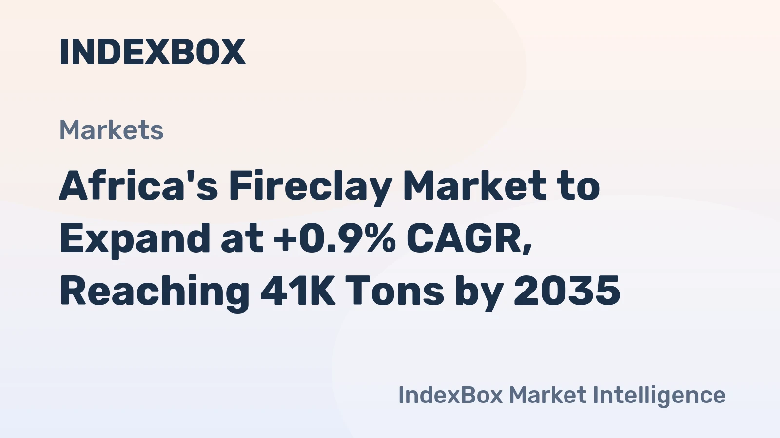 Africa's Fireclay Market to Expand at +0.9% CAGR, Reaching 41K Tons by 2035