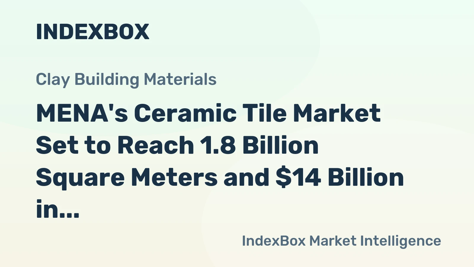 MENA's Ceramic Tile Market Set to Reach 1.8 Billion Square Meters and $14 Billion in Value by 2035