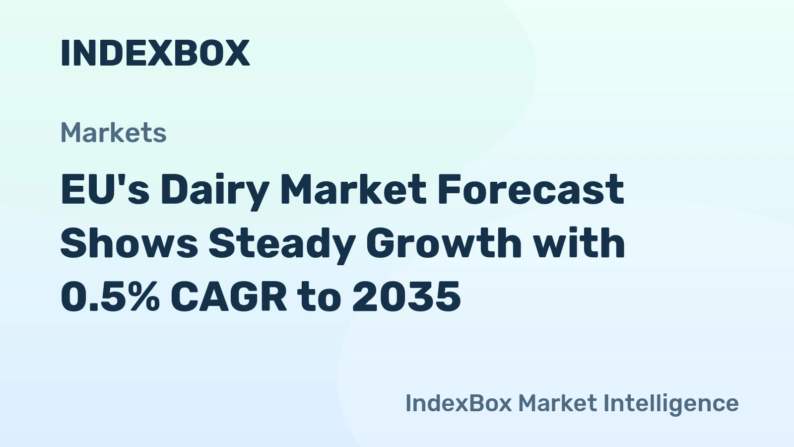 EU's Dairy Market Forecast Shows Steady Growth with 0.5% CAGR to 2035