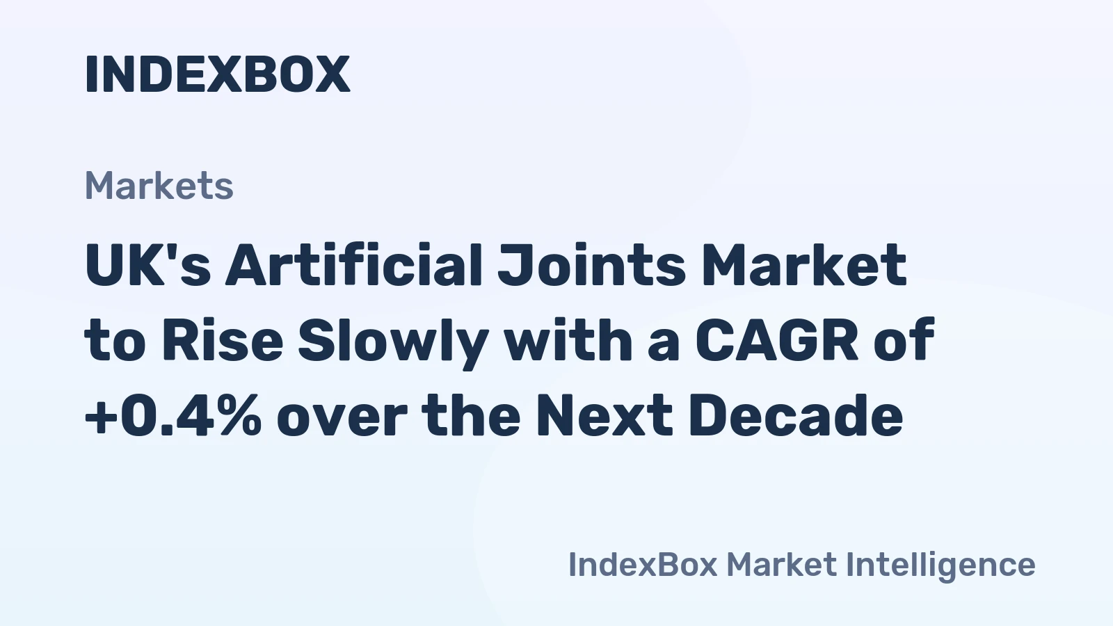 UK's Artificial Joints Market to Rise Slowly with a CAGR of +0.4% over the Next Decade