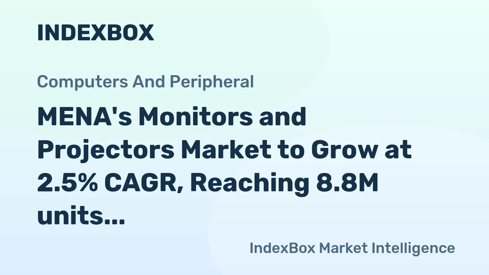 MENA's Monitors and Projectors Market to Grow at 2.5% CAGR, Reaching 8.8M units by 2035