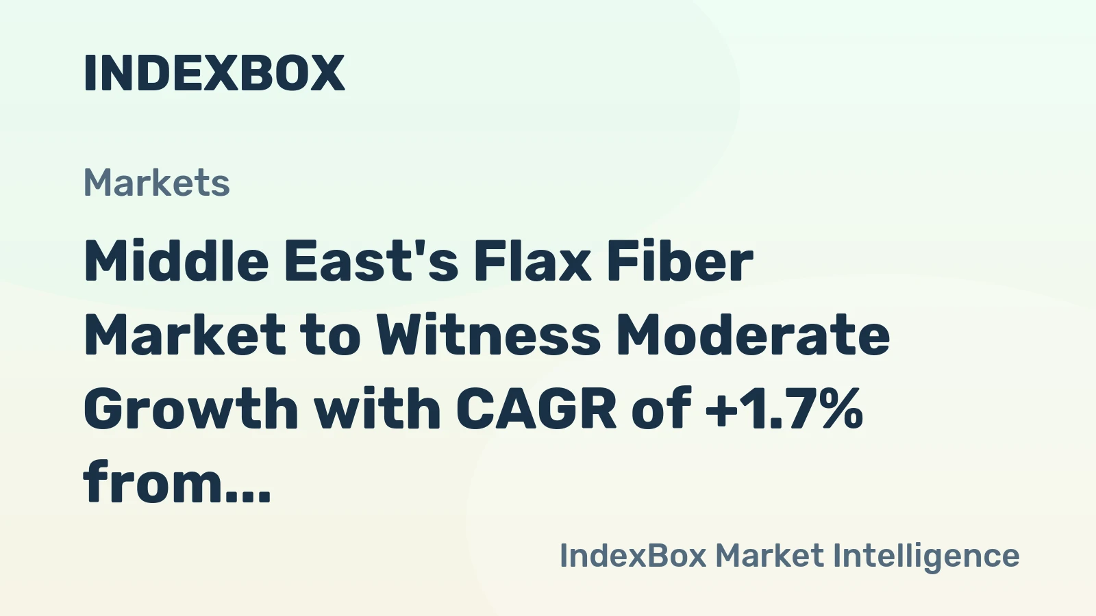 Middle East's Flax Fiber Market to Witness Moderate Growth with CAGR of +1.7% from 2024-2035