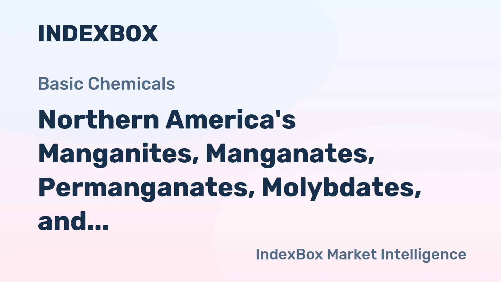 Northern America's Manganites, Manganates, Permanganates, Molybdates, and Tungstates Market Expected to Grow at +1.6% CAGR to Reach $1.2B by 2035