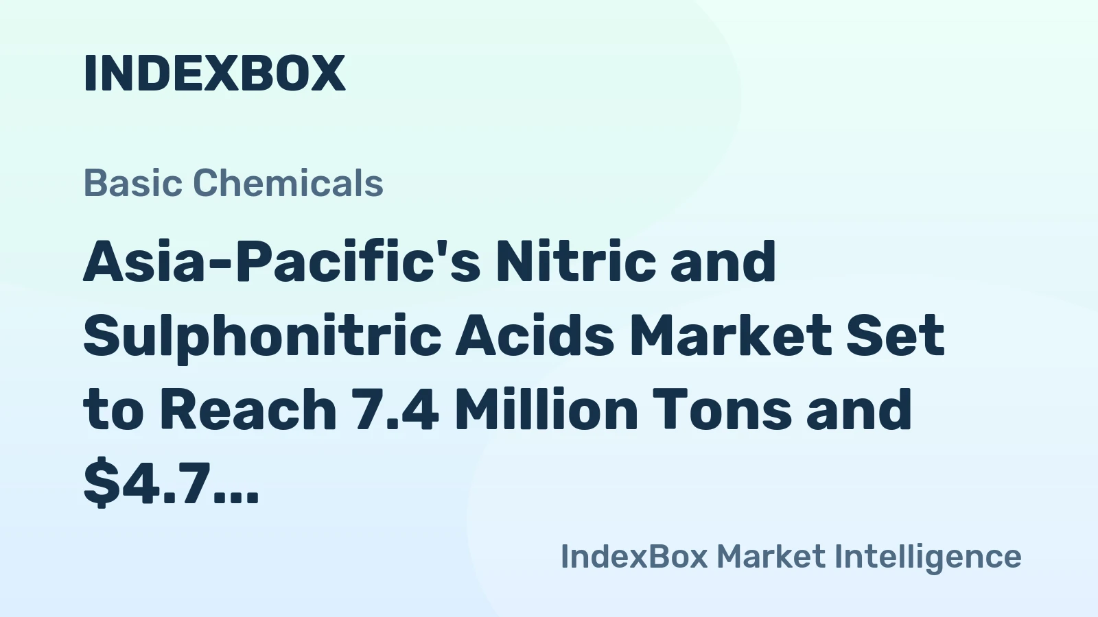 Asia-Pacific's Nitric and Sulphonitric Acids Market Set to Reach 7.4 Million Tons and $4.7 Billion