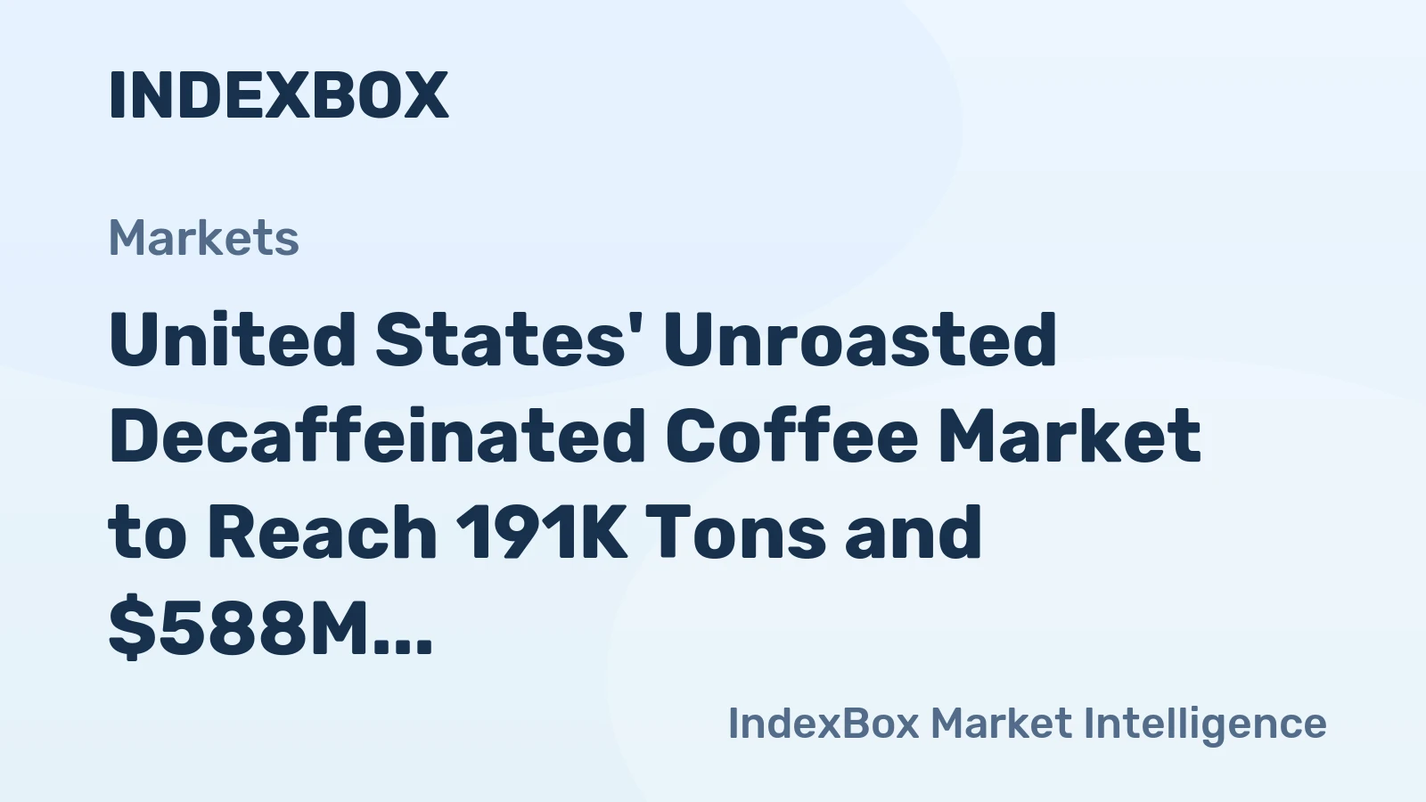 United States' Unroasted Decaffeinated Coffee Market to Reach 191K Tons and $588M by 2035