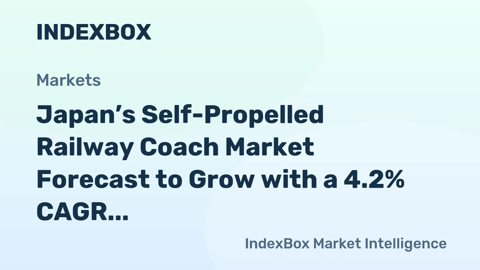 Japan’s Self-Propelled Railway Coach Market Forecast to Grow with a 4.2% CAGR in Value Terms