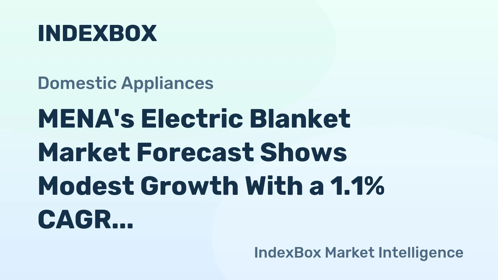 MENA's Electric Blanket Market Forecast Shows Modest Growth With a 1.1% CAGR in Value