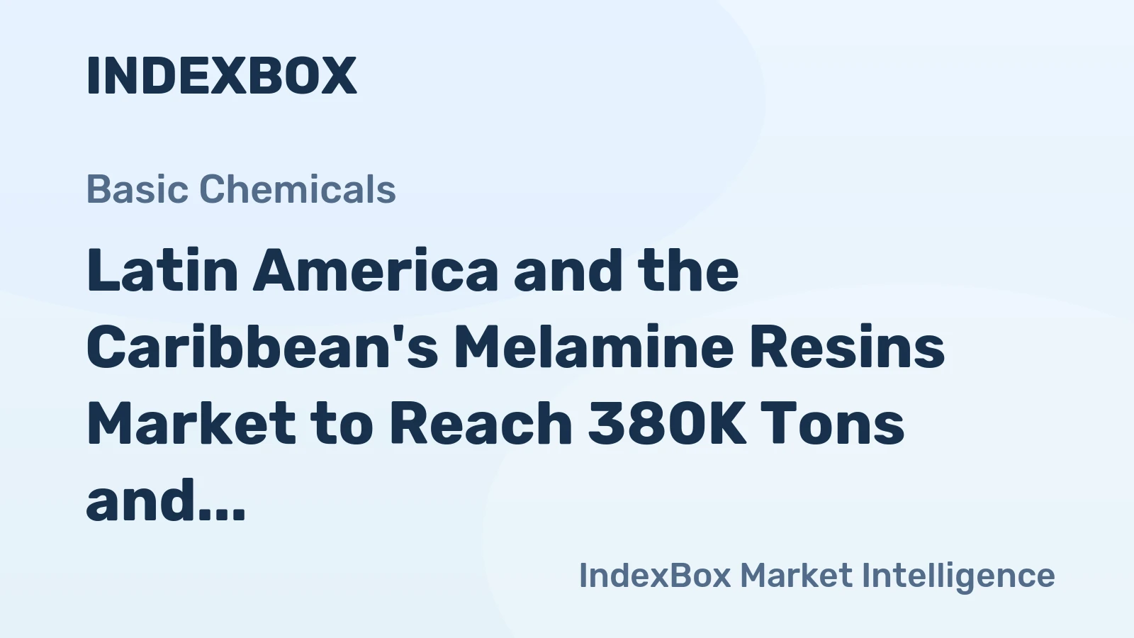 Latin America and the Caribbean's Melamine Resins Market to Reach 380K Tons and $990M by 2035