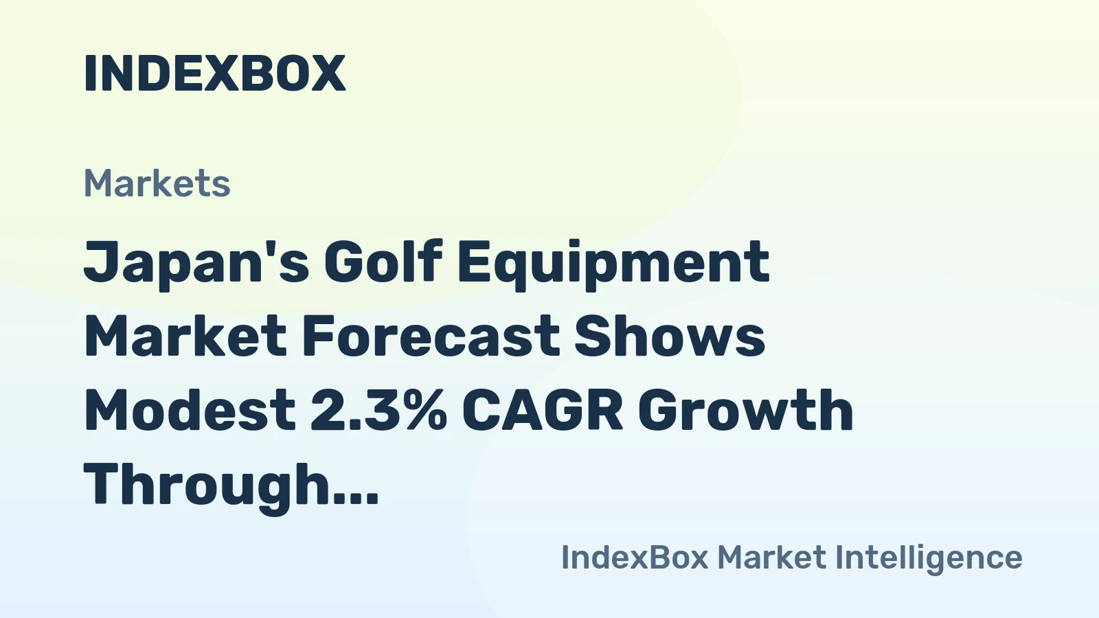 Japan's Golf Equipment Market Forecast Shows Modest 2.3% CAGR Growth Through 2035