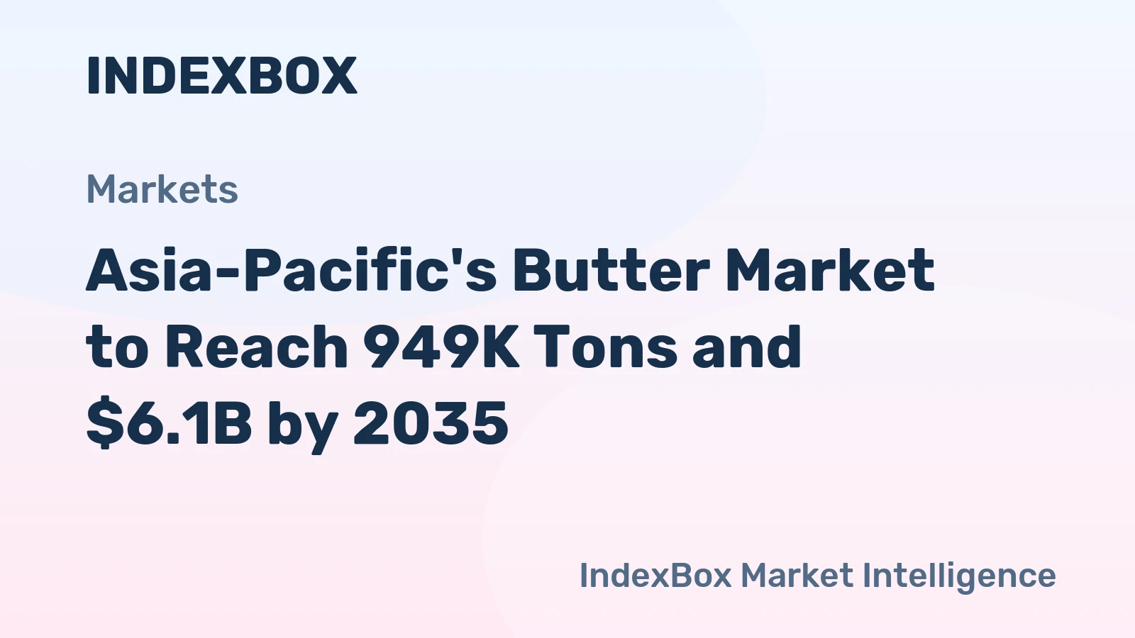 Asia-Pacific's Butter Market to Reach 949K Tons and $6.1B by 2035